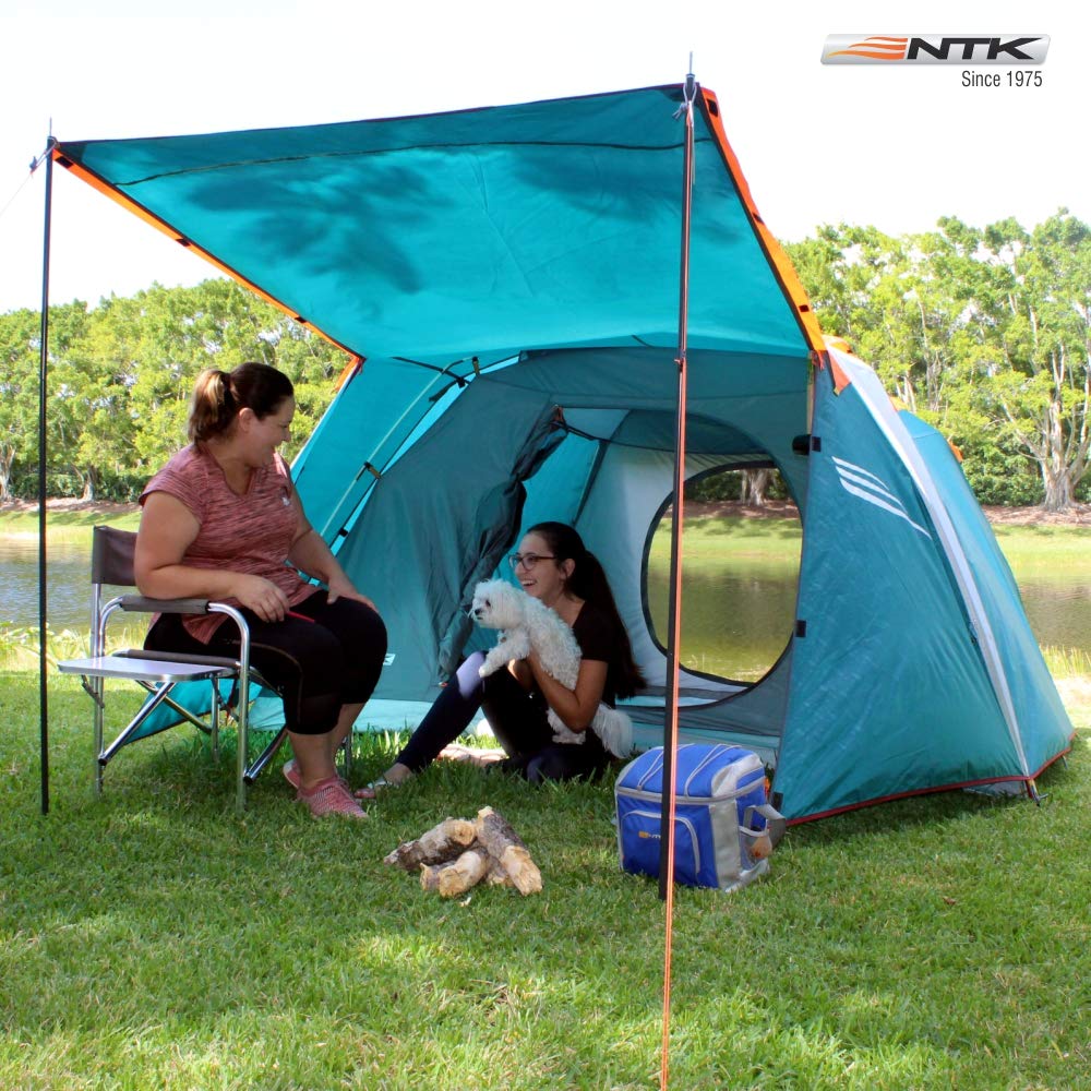 NTK Omaha GT 5-4 Person Tent for Camping | 9x9 ft Camping Tent with Waterproof Dome, Breathable Mesh & 2 Doors | Instant Tent for 5 Person | 2500 mm Warm & Cold Weather Outdoor Tent