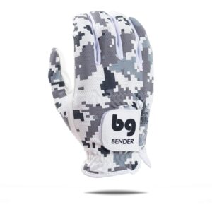 bg bender golf glove | wear on right | (gray digital, mens medium)