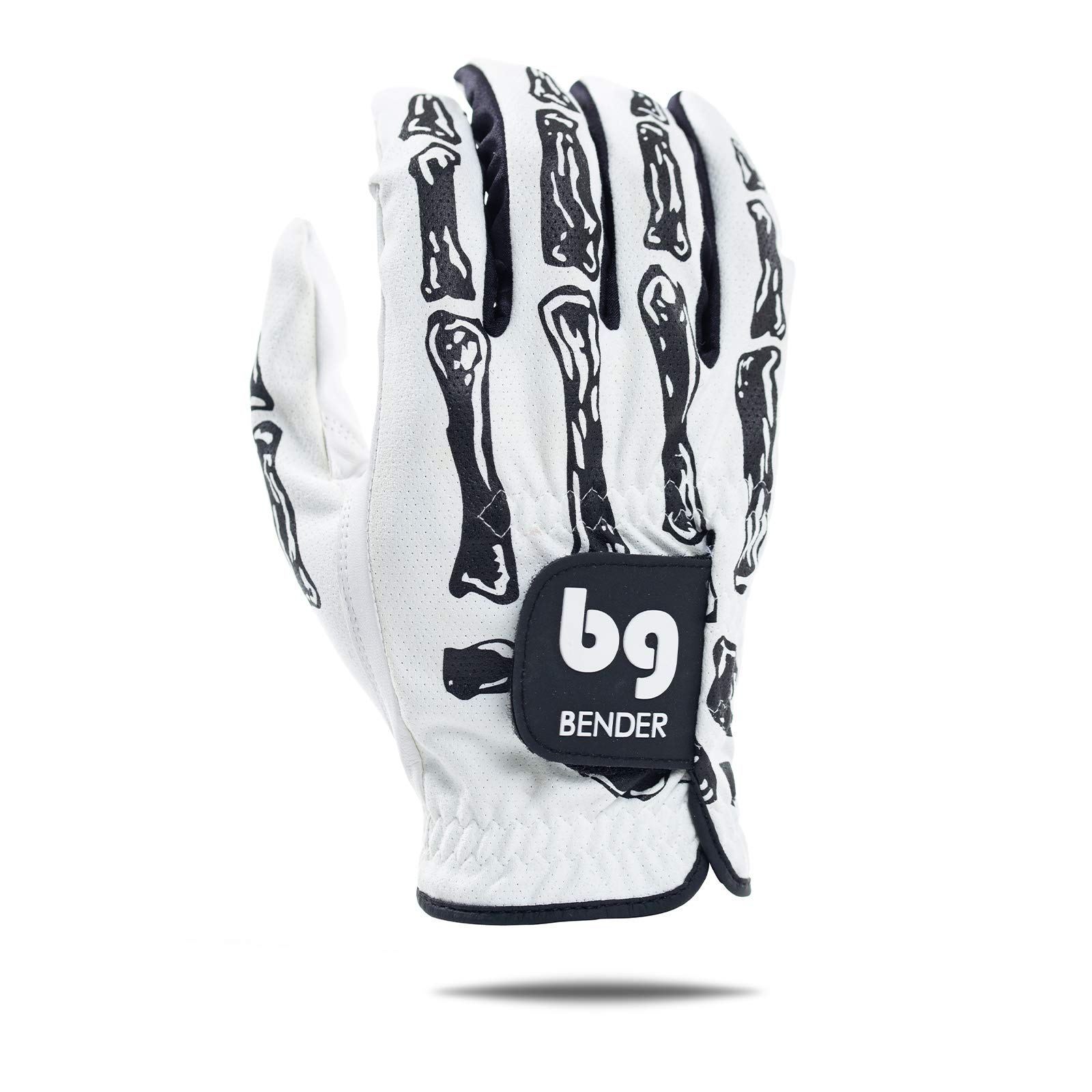 BG Bender Golf Glove | Wear On Right | (White Bones, Mens Medium)