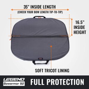 Legend Bowarmor 92 Soft Compound Bow Case - Carry Your Archery Accessories - Thick Protective Padding, Strong Nylon Fabric and Soft Lining