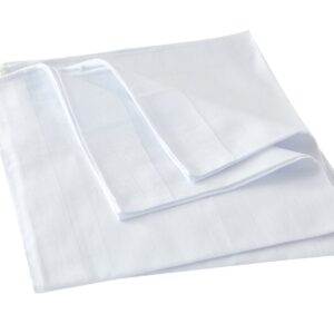 Ricosky Women'sLadies Pure White Handkerchiefs,12 inch,100% Cotton, Pack of 12