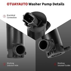 Windshield Washer Pump Replacement for Ford F150,Escape,Focus Lincoln, Mazda, Mercury - OTUAYAUTO Factory OE Style with Grommet Replaces OEM WG-318, F6SU17664DA, 7L8Z-17664-A