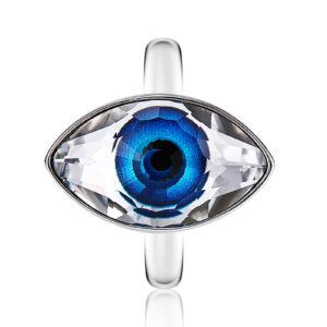 richapex evil eye ring 18k silver plated protection rings pure crystal eye pendant ojo turco turkish amulet luck gifts evil eye jewelry for women