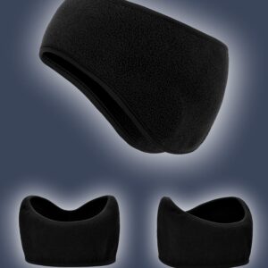 Boao 2 Pieces Ear Warmer Headbands Fleece Winter Headbands for Adult Kids Winter Using (Black)