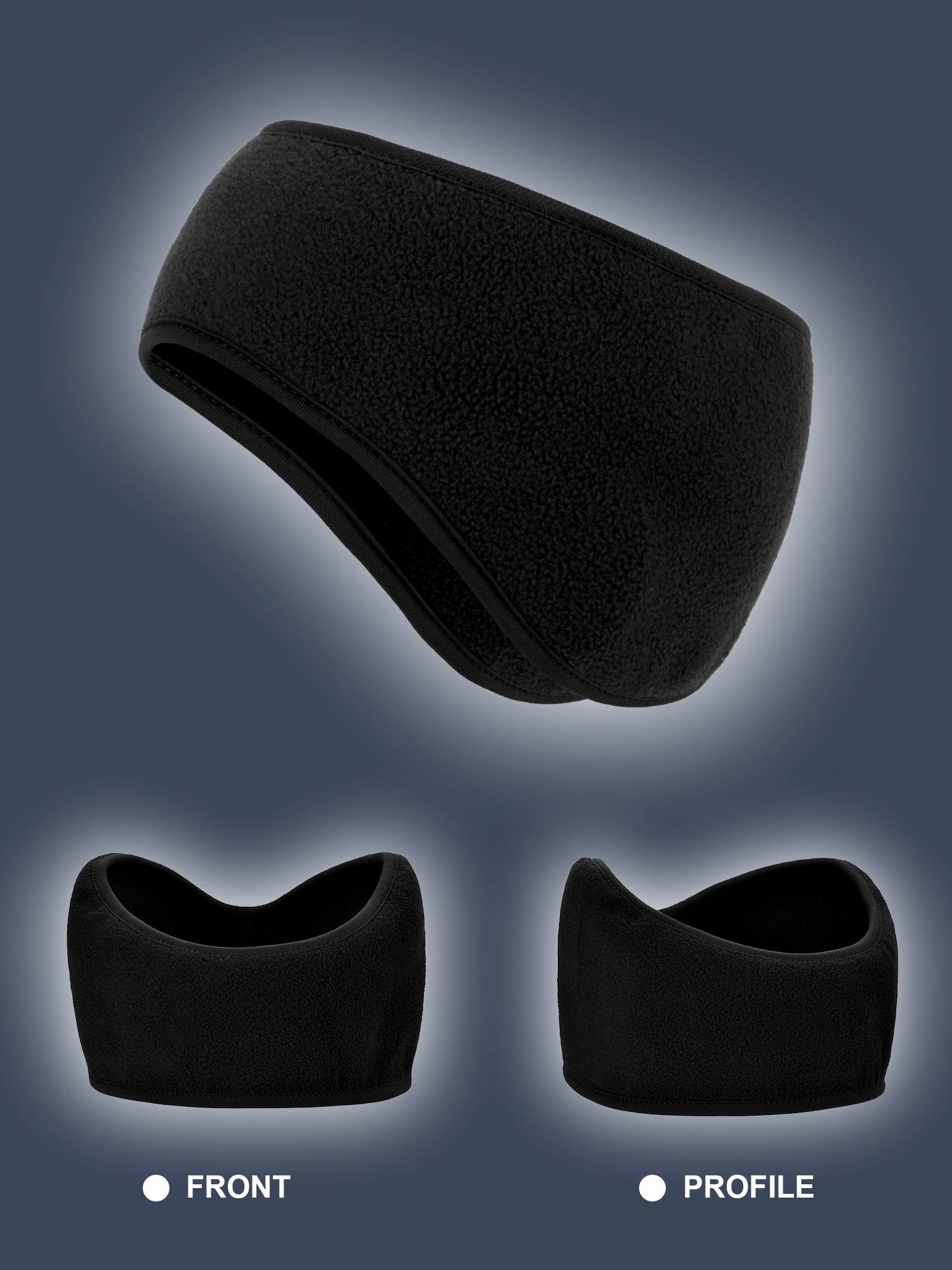 Boao 2 Pieces Ear Warmer Headbands Fleece Winter Headbands for Adult Kids Winter Using (Black)