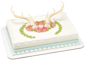 decoset® antlers creations cake topper for birthdays and parties, decopac cake decorating 2-pc decorations set