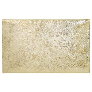 JNB Crushed Metallic Envelope Clutch, Gold