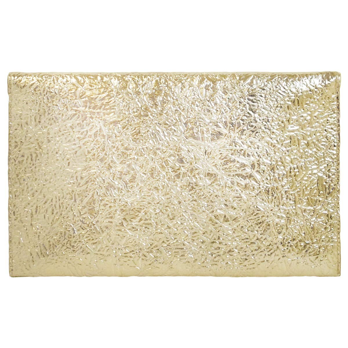 JNB Crushed Metallic Envelope Clutch, Gold