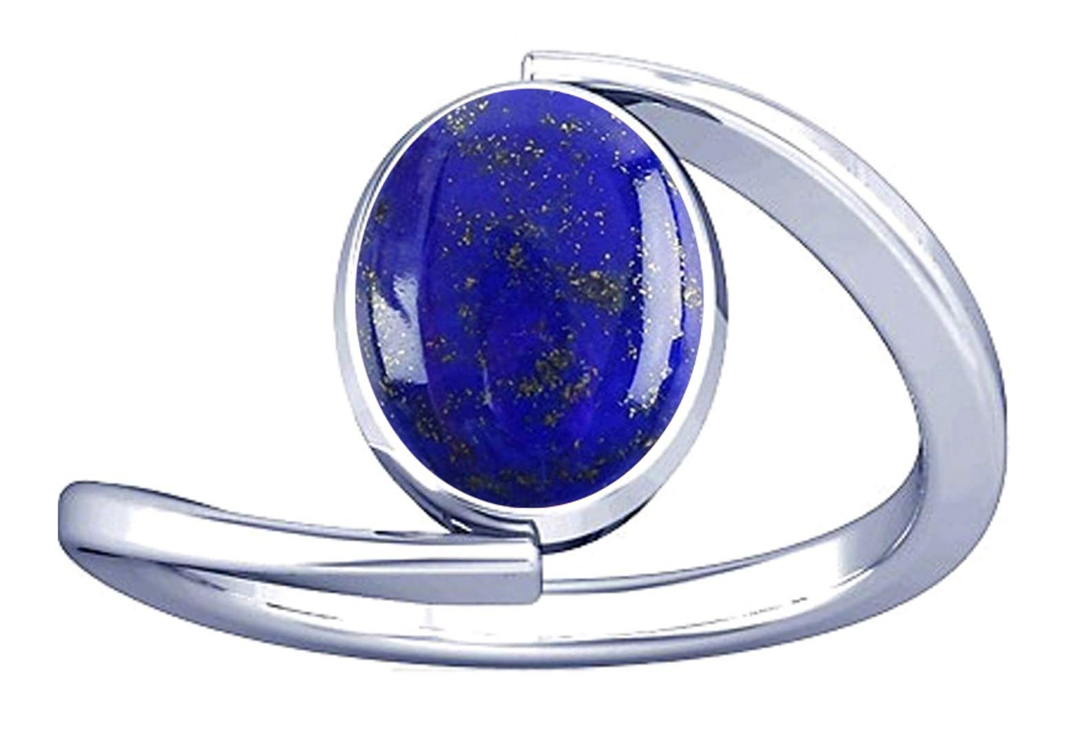 Divya Shakti 6.25-6.50 Carat Lapis Lazuli Lajward Gemstone Silver Ring for Women