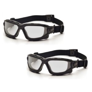 pyramex i-force slim blk frame clear af lens sealed eyewear