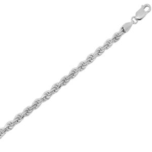 Verona Jewelers Sterling Silver Diamond-Cut Rope Chain Necklace 2MM, 2.5MM, 3MM- 925 Braided Twist Italian Necklace (18, 3MM)