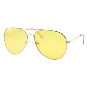 mens large aviator yellow lens sunglasses - colored tint lens