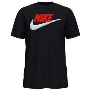 nike sportswear men's t-shirt, crew neck shirts for men with swoosh, black/university red/white, l