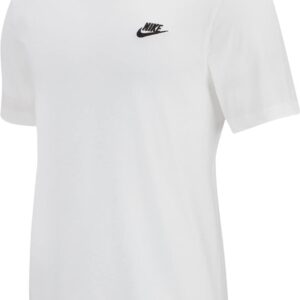 Men's Nike Sportswear Club T-Shirt, Nike Shirt for Men with Classic Fit, White/Black, L