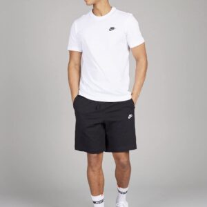 Men's Nike Sportswear Club T-Shirt, Nike Shirt for Men with Classic Fit, White/Black, L