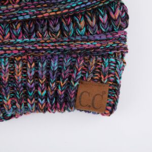 C.C Hatsandscarf Cable Knit Beanie - Thick, Soft & Warm Chunky Beanie Hats (Black Multi Mix)