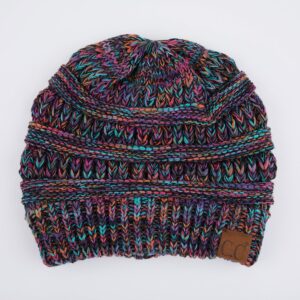 C.C Hatsandscarf Cable Knit Beanie - Thick, Soft & Warm Chunky Beanie Hats (Black Multi Mix)