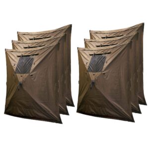 clam quick set wind panels, wind and sun protection for tents, essential camping accessories for quick set traveler and escape gazebos, brown