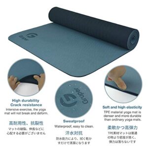 Gruper Yoga Mat Non Slip, Eco Friendly Fitness Exercise Mat with Carrying Strap,Pro Yoga Mats for Women,Workout Mats for Home, Pilates and Floor Exercises