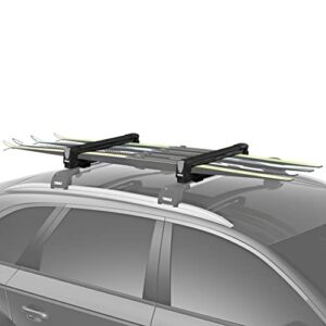 thule snowpack ski/snowboard rack, medium (4 pr/2 boards), black