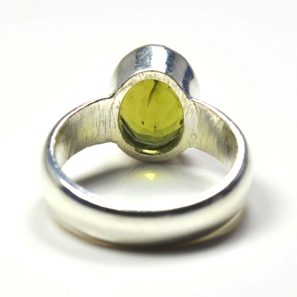 Gemsonclick Natural Peridot Sterling Silver Ring 2 Ct Chakra Healing Gemstone Size 5,6,7,8,9,10,11,12,13