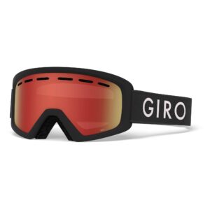 giro rev youth snow goggles - black zoom strap with amber scarlet lens (2021)