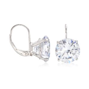 ross-simons 13.00 ct. t.w. round cz drop earrings in sterling silver