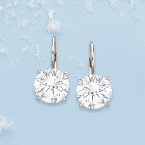 Ross-Simons 13.00 ct. t.w. Round CZ Drop Earrings in Sterling Silver