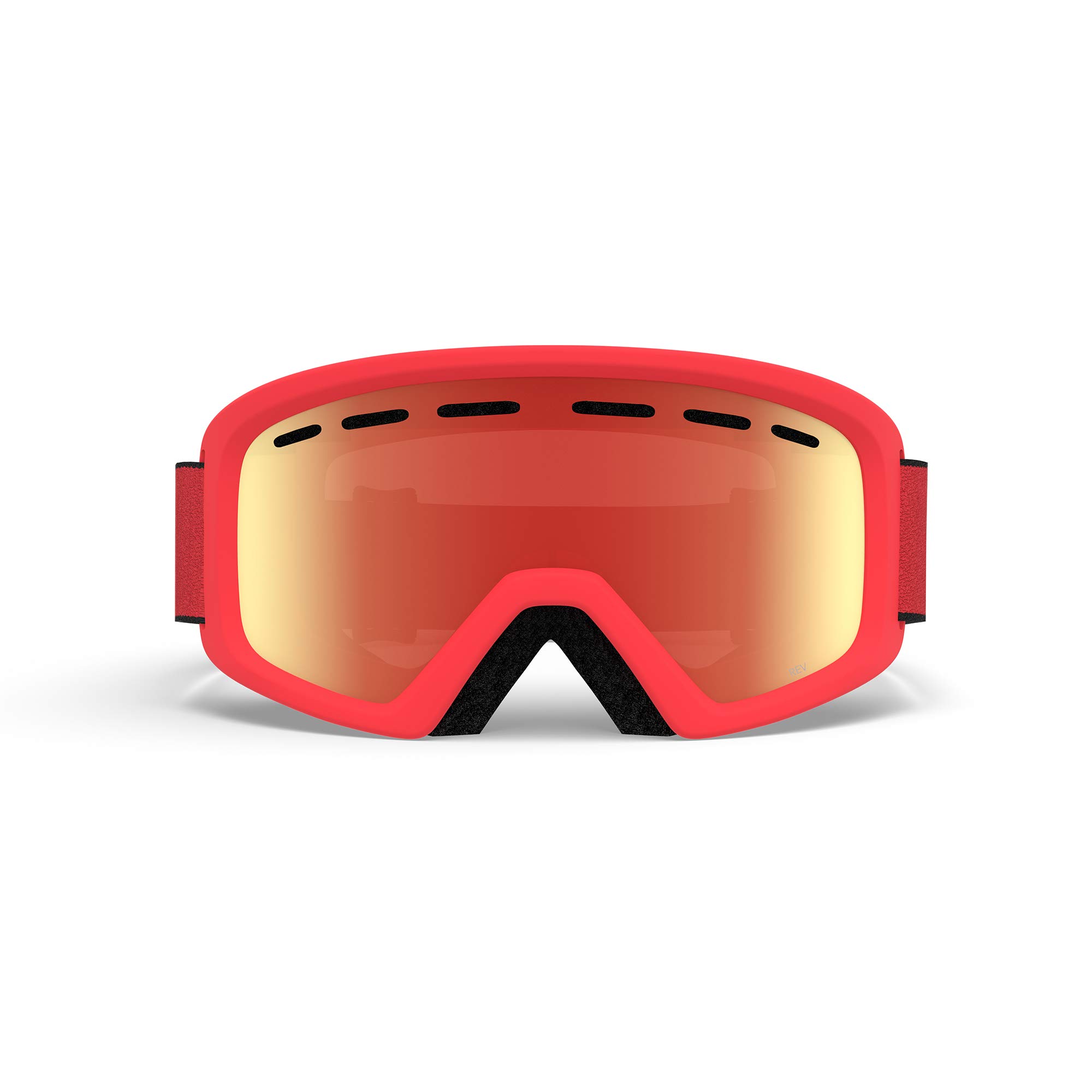 Giro Rev Youth Snow Goggles - Red/Black Zoom Strap with Amber Scarlet Lens (2020)