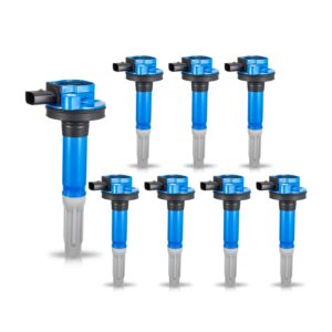 ena set of 8 blue ignition coil pack 2011 2012 2013 2014 2015 2016 compatible with ford f150 mustang lobo f-150 v8 5.0l coils 5.0 replacement for c1802 uf622 dg542 br3z12029a 5c1859