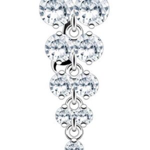 Forbidden Body Jewelry Sexy 1.5 inch CZ Vine Surgical Steel Chandelier Top Down Drop Belly Button Ring