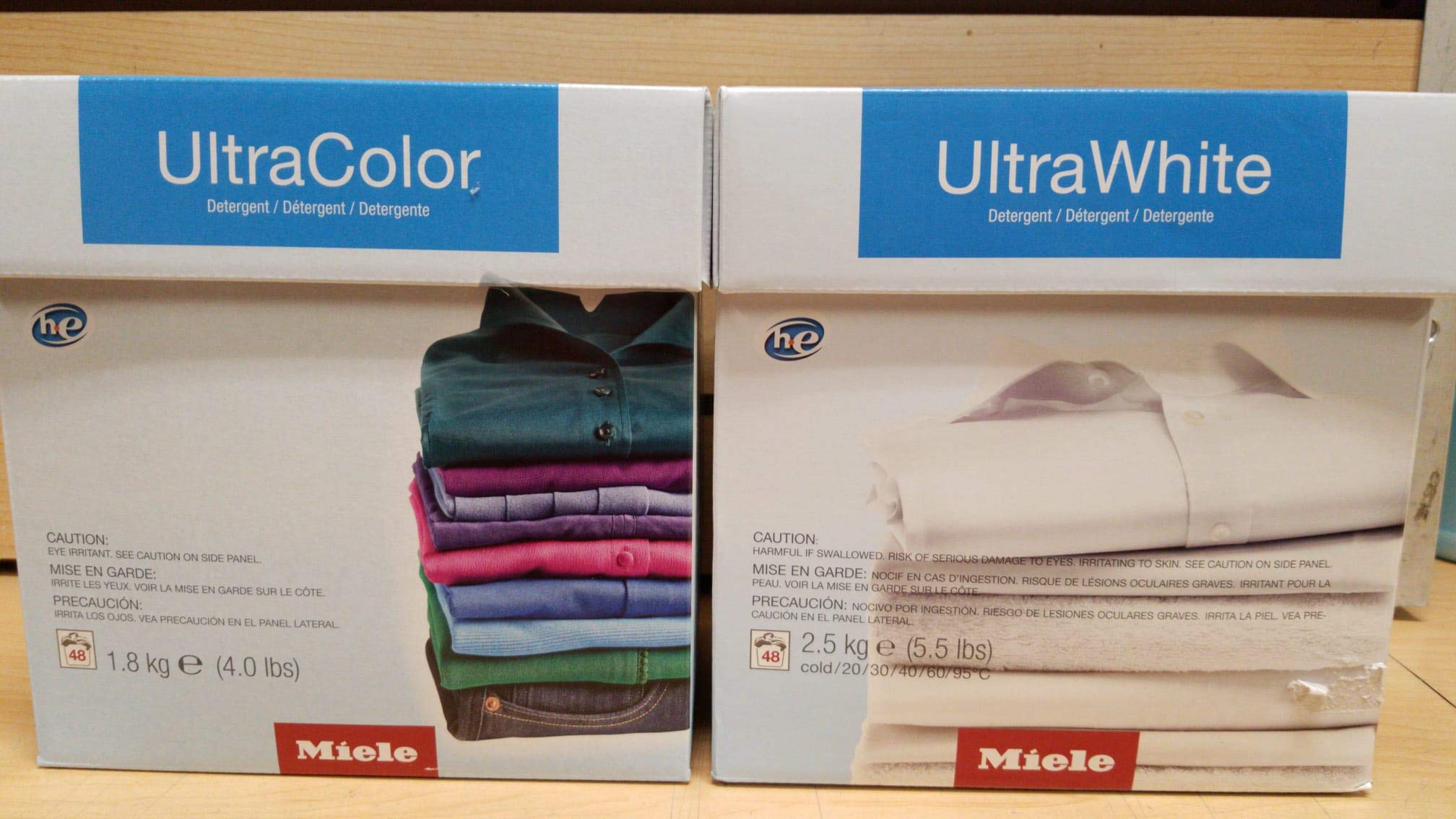 Miele Powder Detergent Bundle - Ultra Color and Ultra White 48 Loads Each (2.5 KG Each)