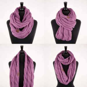 C.C Exclusives Multi Color Cable Knit Infinity Scarf (SF-800) (Mustard)