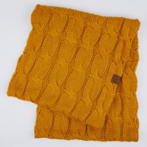 C.C Exclusives Multi Color Cable Knit Infinity Scarf (SF-800) (Mustard)