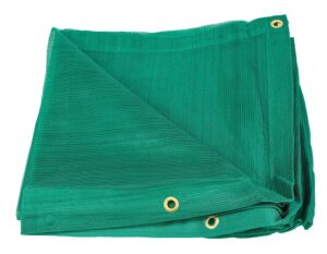 mytee products 8' x 10' green heavy duty 6 oz 70% shade mesh tarps with grommets roll-off | sturdy mesh tarp shades for sun light blockage, green house, garden, swimming pool, balcony privacy mesh