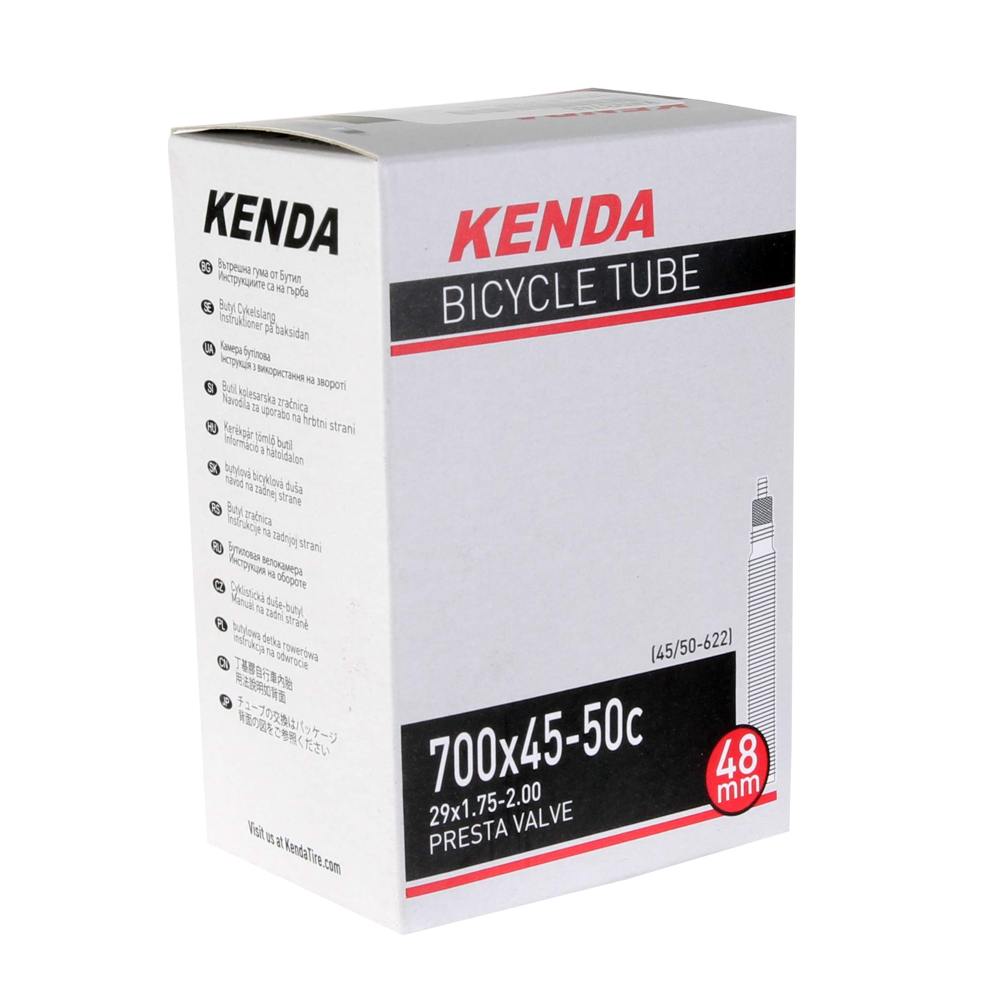 Kenda, Presta, Tube, Presta, Length: 48mm, 700C, 45-50C