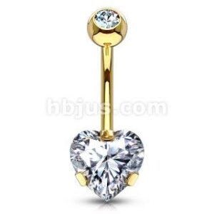 Curved Barbell Christina Vertical Hood VCH Heart Jewelry Piercing 1/2 MULTI - GOLD