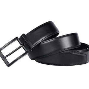 Weifert Men's Dress Belt Black Leather Belts for Jeans (30-32, Black2)