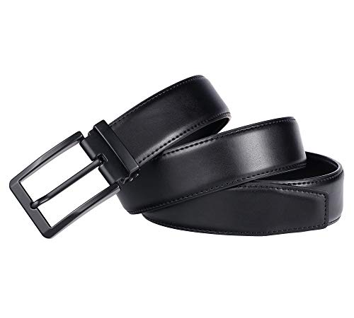 Weifert Men's Dress Belt Black Leather Belts for Jeans (30-32, Black2)