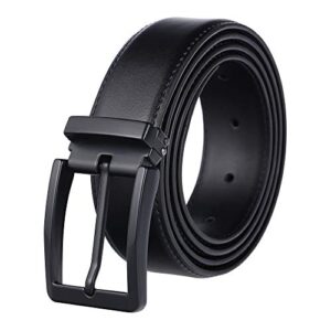 weifert men's dress belt black leather belts for jeans (30-32, black2)