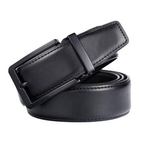 Weifert Men's Dress Belt Black Leather Belts for Jeans (30-32, Black2)