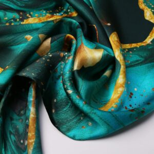 Women's Pure Mulberry Silk Scarf Floral Print Satin Long Scarf Wrap Shawl (mzyy05)