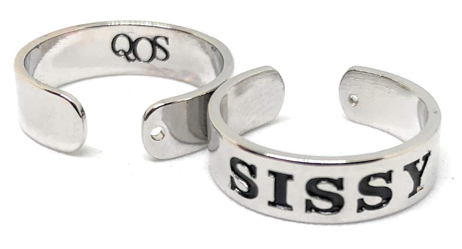 Alternative Intentions Silver Toe Ring - Slut - Whore - BBC - HOTWIFE - QOS - Queen of Spades - Sissy Swinger Jewelry Lifestyle (Sissy)