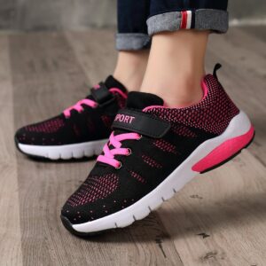 MAYZERO Kids Tennis Shoes Breathable Athletic Shoes Lightweight Walking Running Shoes Fashion Sneakers for Boys and Girls Rose