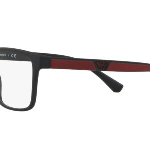 Emporio Armani Men's EA4115F Low Bridge Fit Prescription Eyewear Frames with Two Interchangeable Sun Clip-Ons Rectangular, Matte Black/Clear/Grey/Mirrored, 54 mm