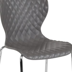 Flash Furniture 4 Pack Lowell Contemporary Design Gray Plastic Stack Chair