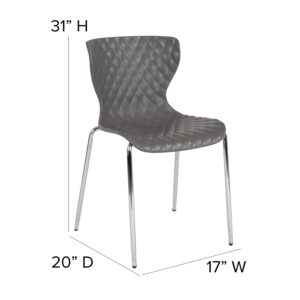 Flash Furniture 4 Pack Lowell Contemporary Design Gray Plastic Stack Chair