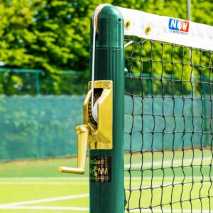 vermont tennis post winder mechanism & handle [3 styles] | premium brass – square & round tennis posts (large round)