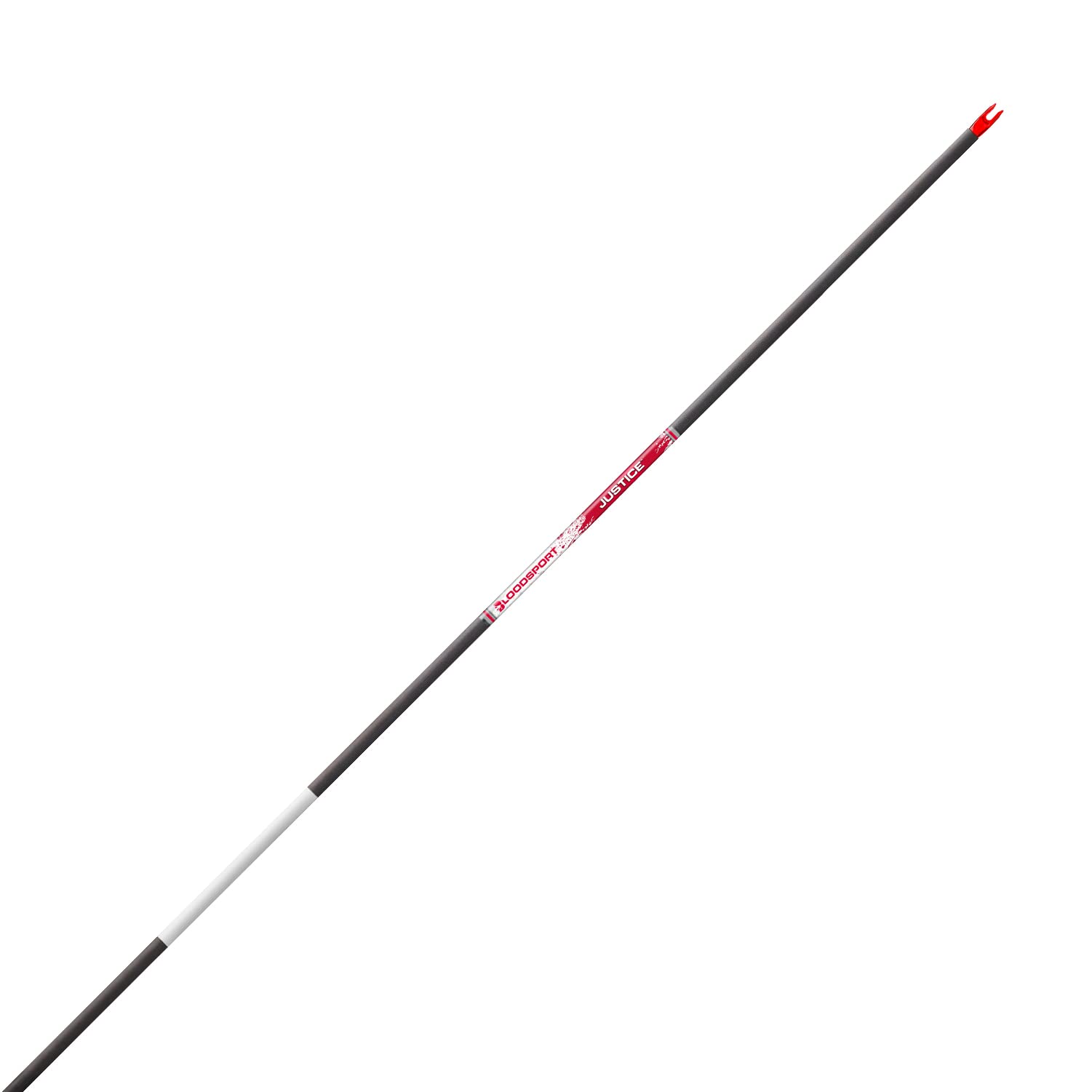 BLOODSPORT Justice Bare Shaft Precise Durable Carbon Hunting Arrow for Compound Bow - 31" Length, 204" Small-Diameter, 001" Straightness, 12 Pack, 400 Spine