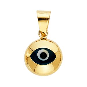 tgdj 14k yellow gold evil eye charm pendant